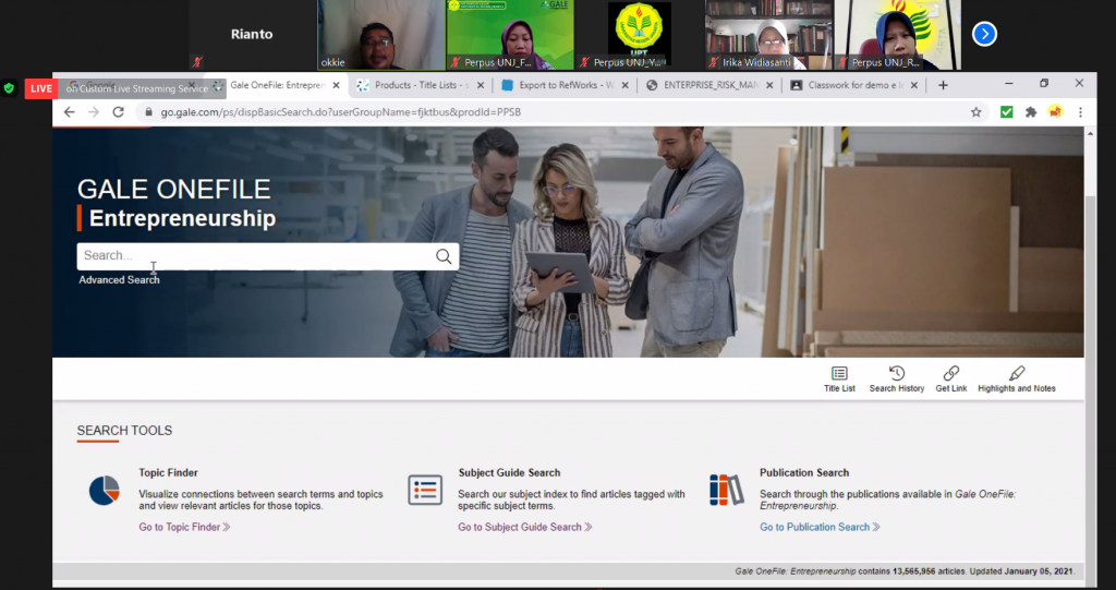 UPT Perpustakaan UNJ Mengajak Seluruh Civitas Mengakses E-Resource Gale ...